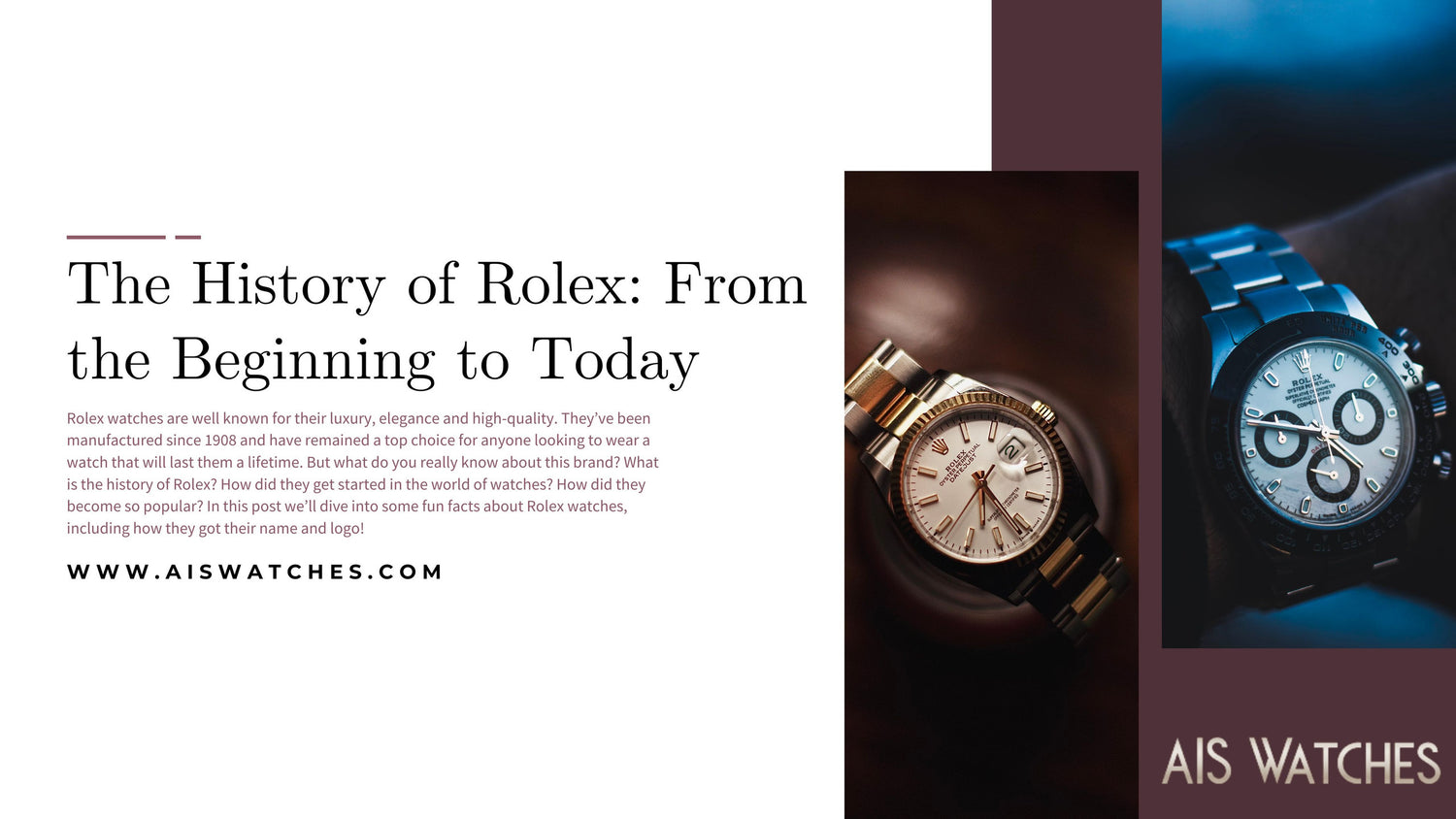 The History of Rolex: From the Beginning to Today – AIS Watches